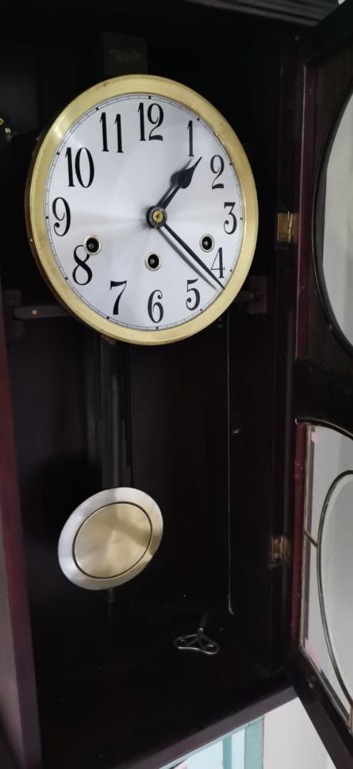 BER1 Antique German Kienzle Westminster Wall Clock Jam 3 Hole Antik ...