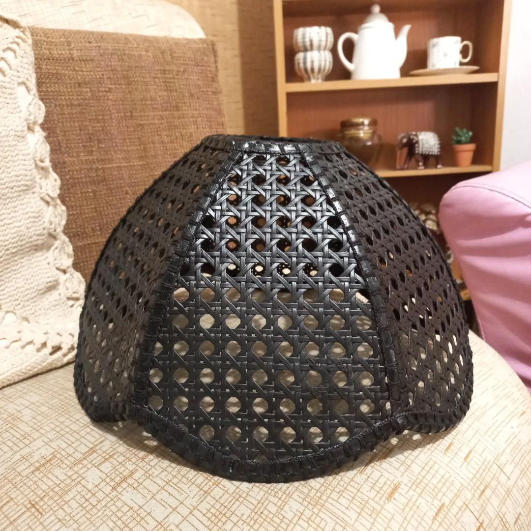 Black solihiya rattan lamp shade, Furniture & Home Living, Home Decor ...