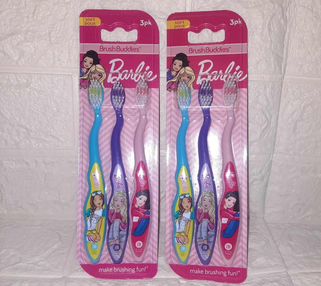 Brush Buddies Barbie Toothbrush 3-pc Set, Beauty & Personal Care, Oral ...