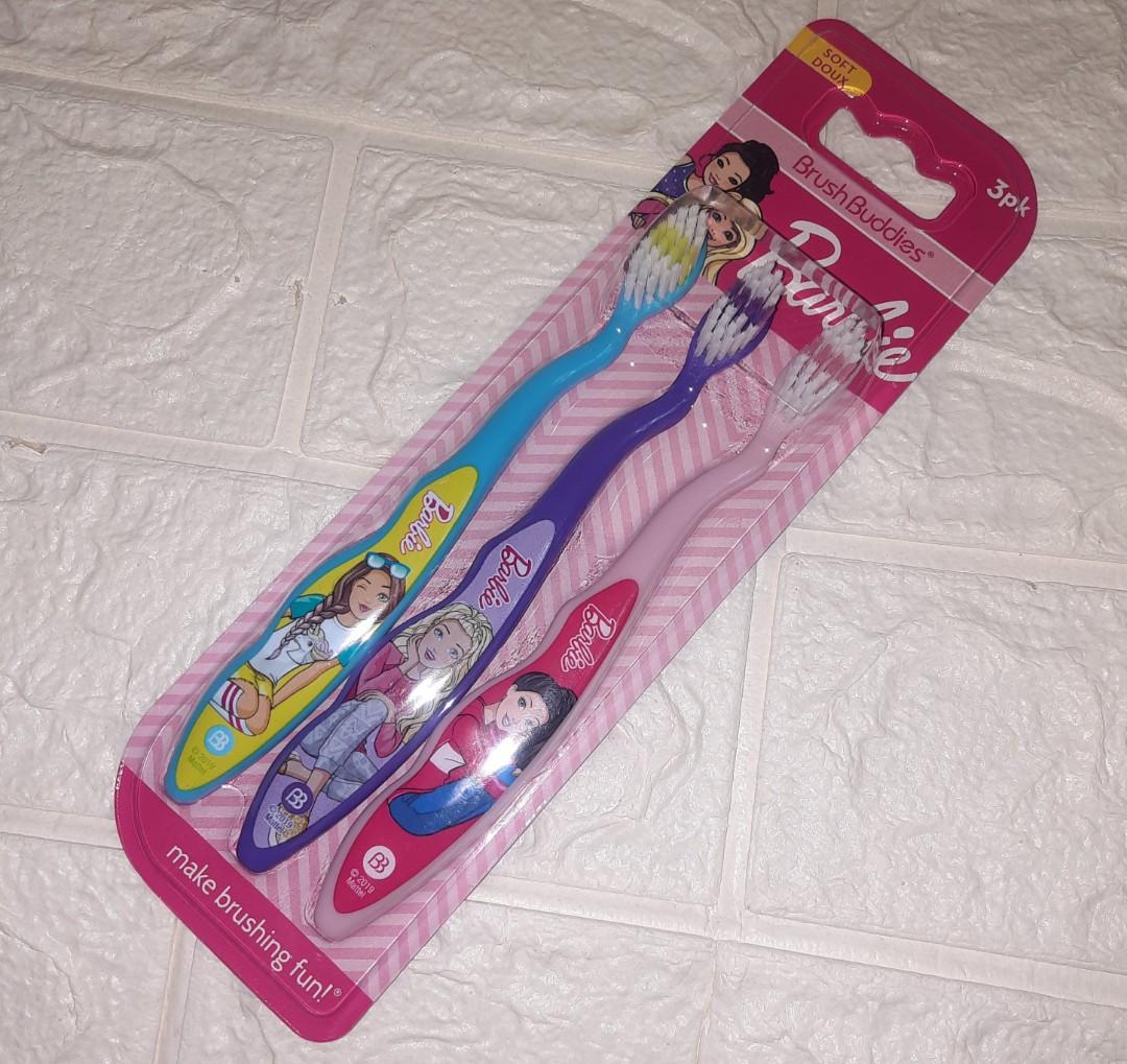 Brush Buddies Barbie Toothbrush 3-pc Set, Beauty & Personal Care, Oral ...