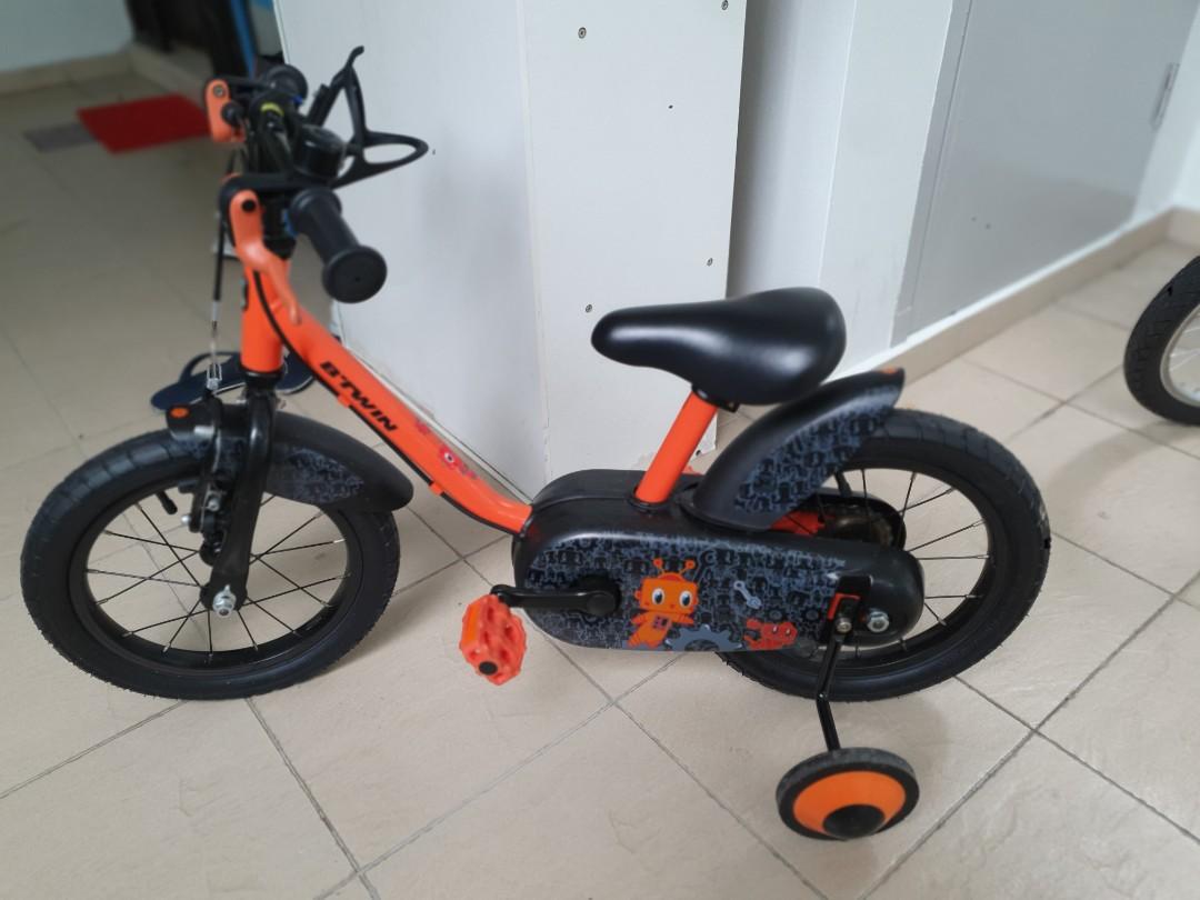 Btwin decathlon 14inch cycle with supporting wheels, Sports Equipment ...