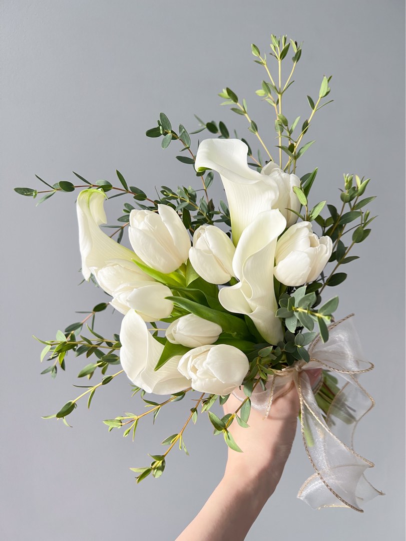 Calla Lily Tulip Bridal Bouquet | Calla lily bridal bouquet | Tulip ...