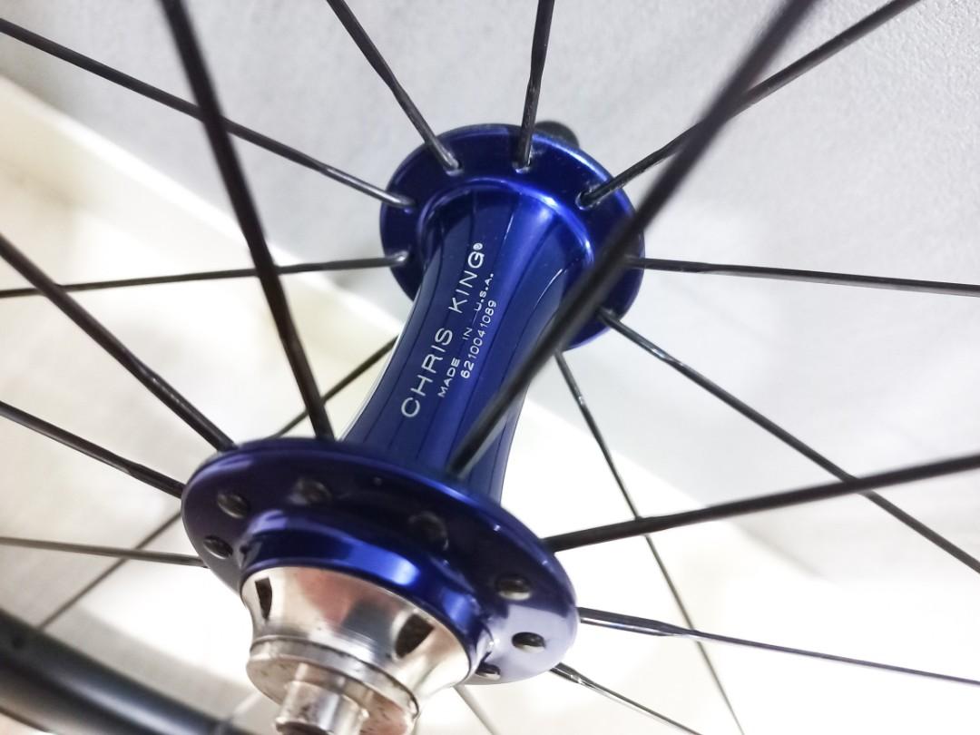 Road bike carbon wheelset Chris King hubs rim brakes XDR, Sports ...