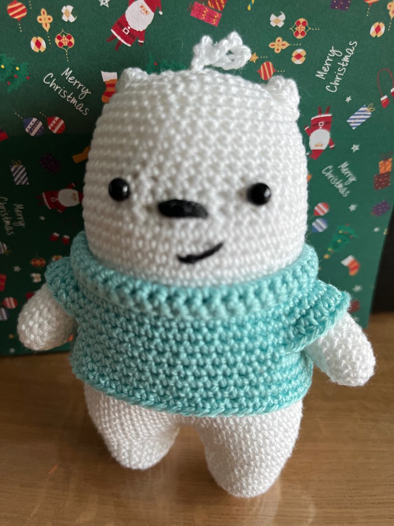 Crochet Knit Ice Bear (Bare Bears) Keychain, Hobbies & Toys, Stationery ...