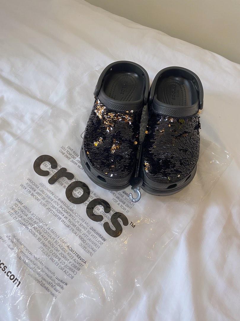 Crocs Classic Bae Sequin Clog, Women's Fashion, Footwear, Sandals on ...