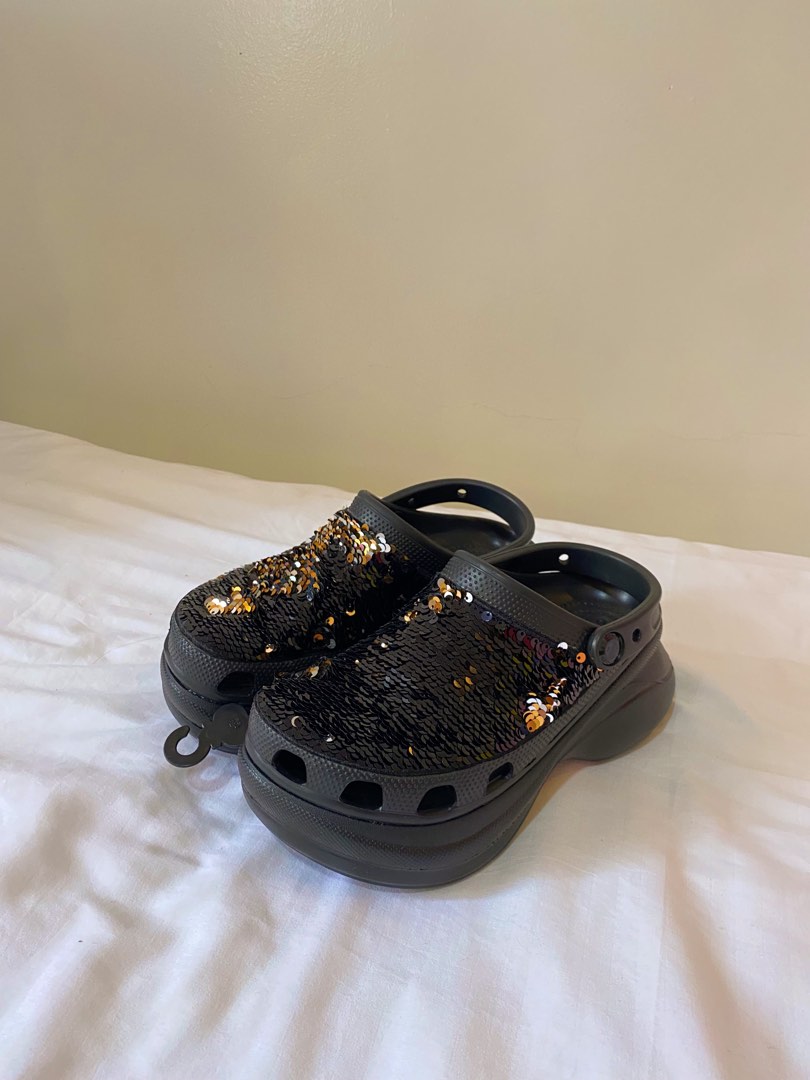 Crocs Classic Bae Sequin Clog, Women's Fashion, Footwear, Sandals on ...