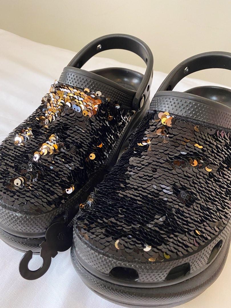 Crocs Classic Bae Sequin Clog, Women's Fashion, Footwear, Sandals on ...
