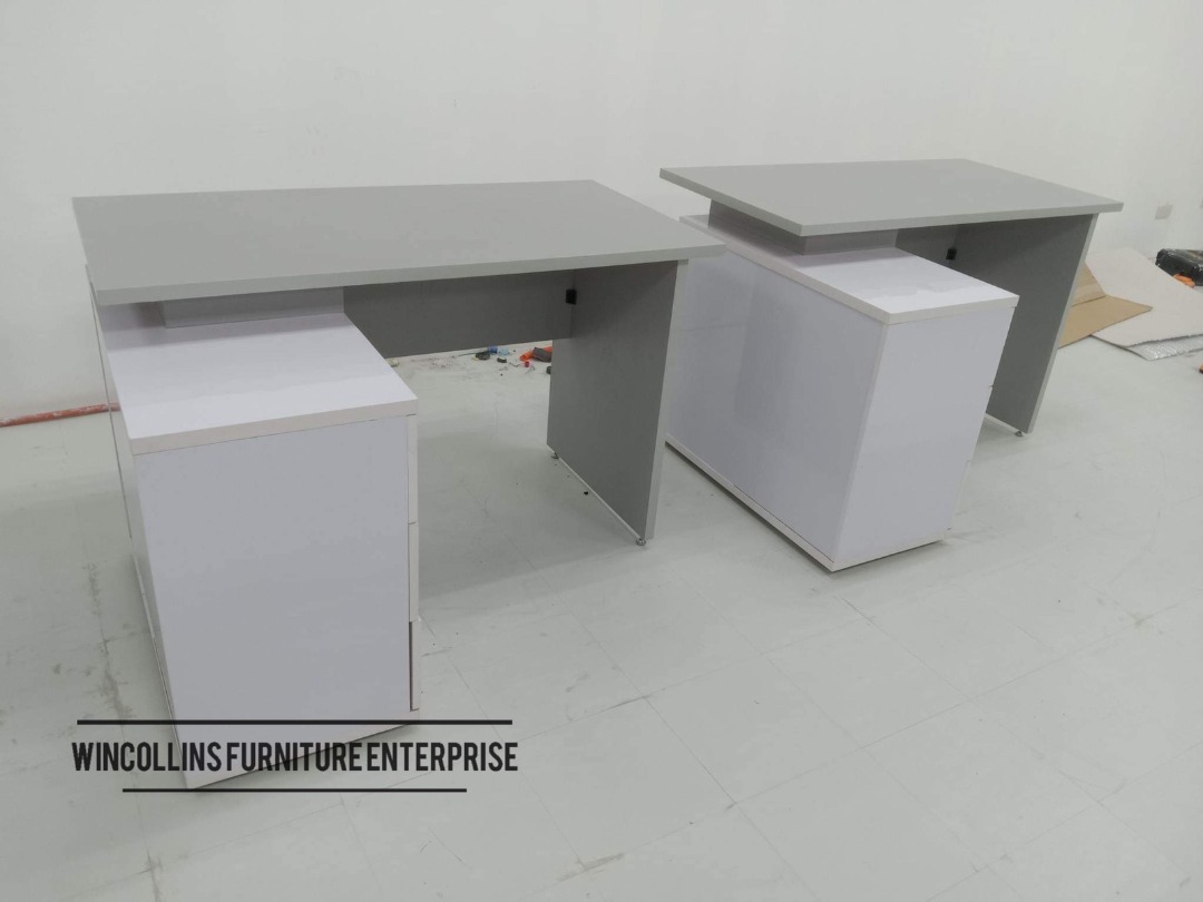 Customized Office table with customized Laminated Cabinet, Furniture ...