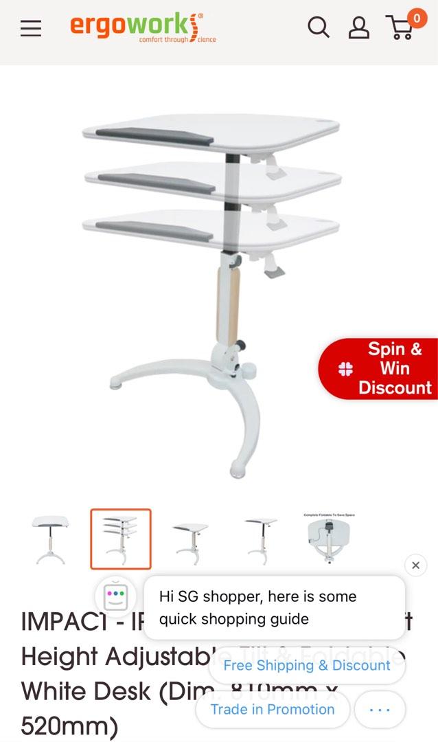 Ergo Height adjustable & foldable desk, Furniture & Home Living ...