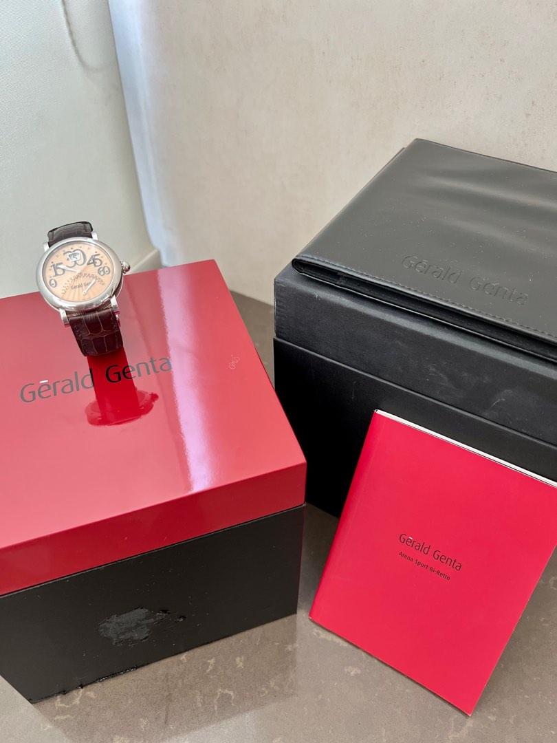 Gerald Genta Arena Bi-Retro Salmon Guilloche Jump Hour, Luxury, Watches ...