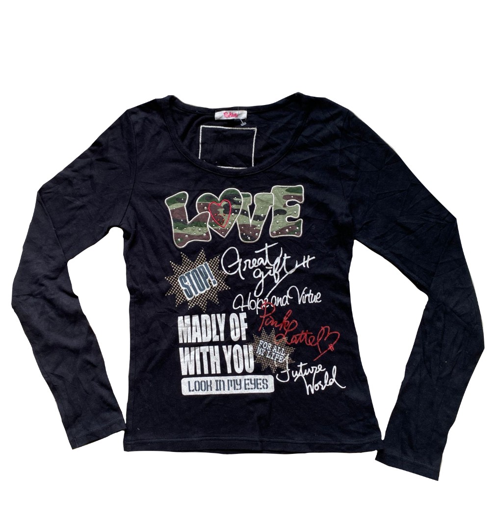 Graphic long sleeve shirt top hysteric glamour angel blue Y2k alt goth ...