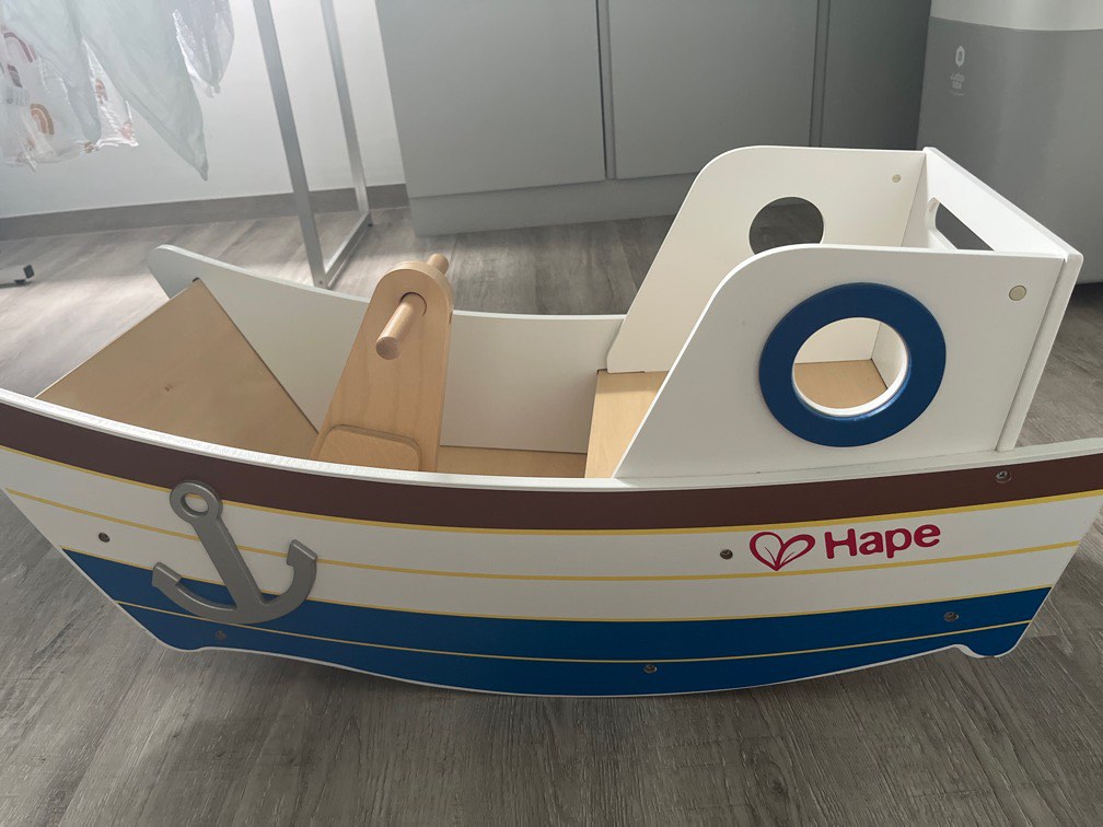 Hape Solid Wood Boat, Hobbies & Toys, Toys & Games on Carousell