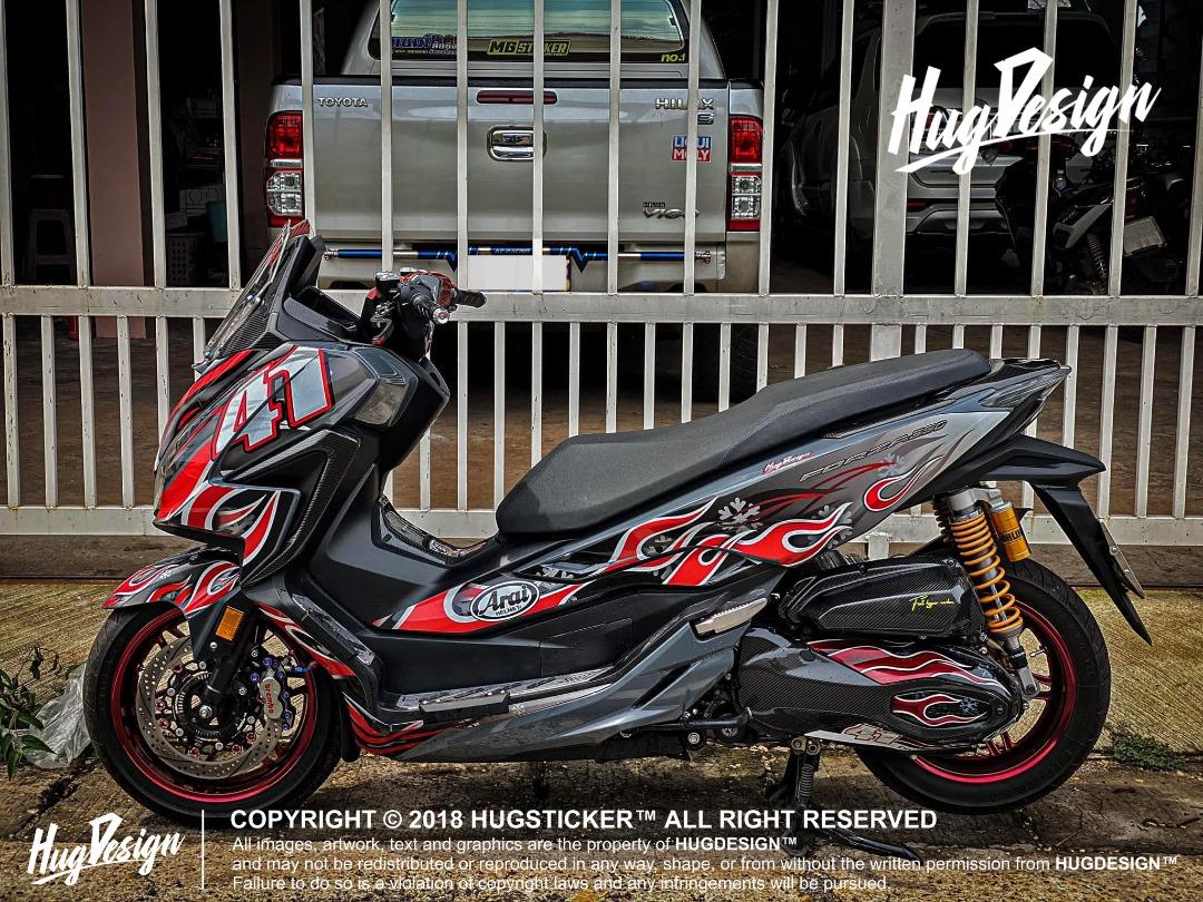 FORZA 350 FIRE HONDA HUGSTICKER Decals Sticker Kit High Quality Bike ...