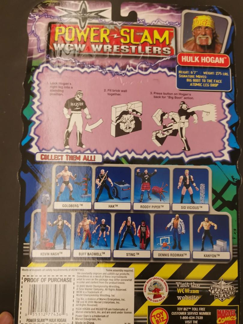 Hulk hogan power slam wcw wwf wrestling toy biz, 興趣及遊戲, 玩具 & 遊戲類 - Carousell