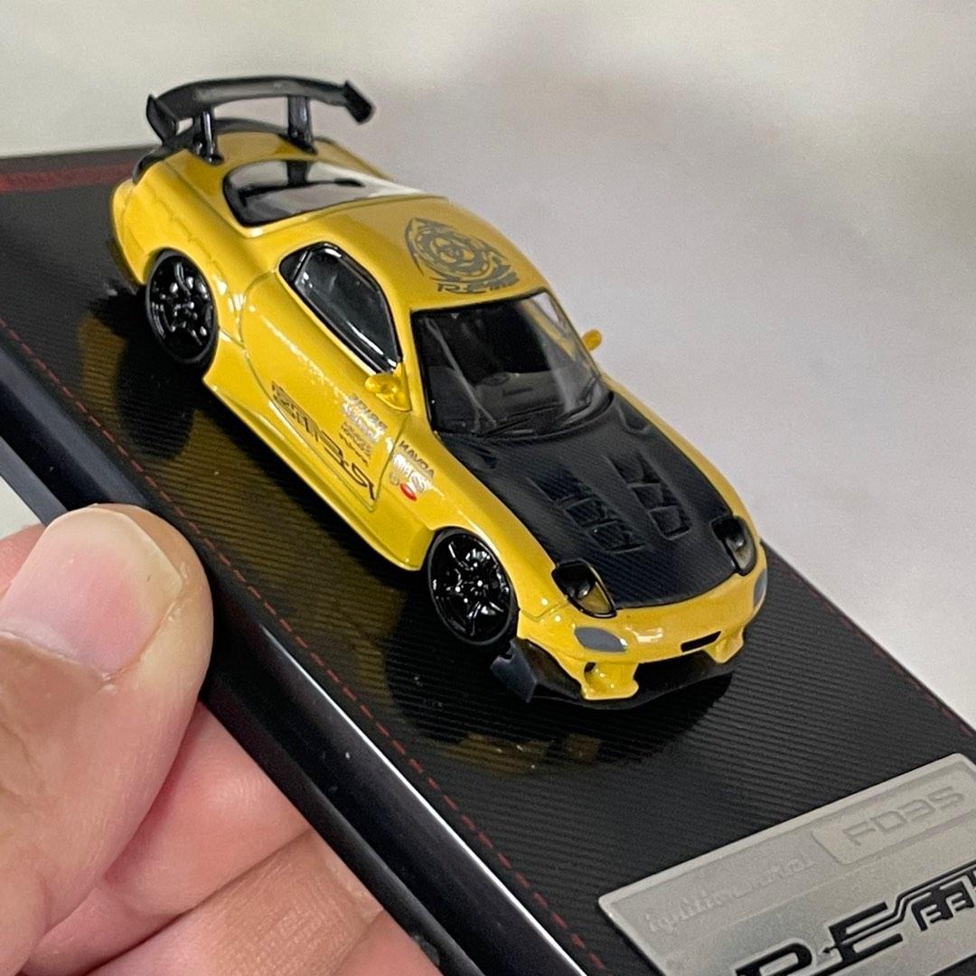 Ignition Model 1/64 Mazda RX7 FD3S RE Amemiya Yellow, Hobbies & Toys, Toys & Games on Carousell