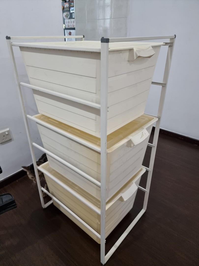 Ikea 3 tier storage boxes, Furniture & Home Living, Home Improvement ...