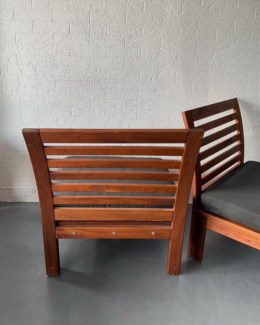 Ikea Applaro wooden Chair with Kudarna seat pad, Furniture & Home ...