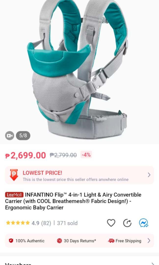 Infantino Flip 4-in-1 Light Airy Convertible Carrier Ergonomic Carrier ...