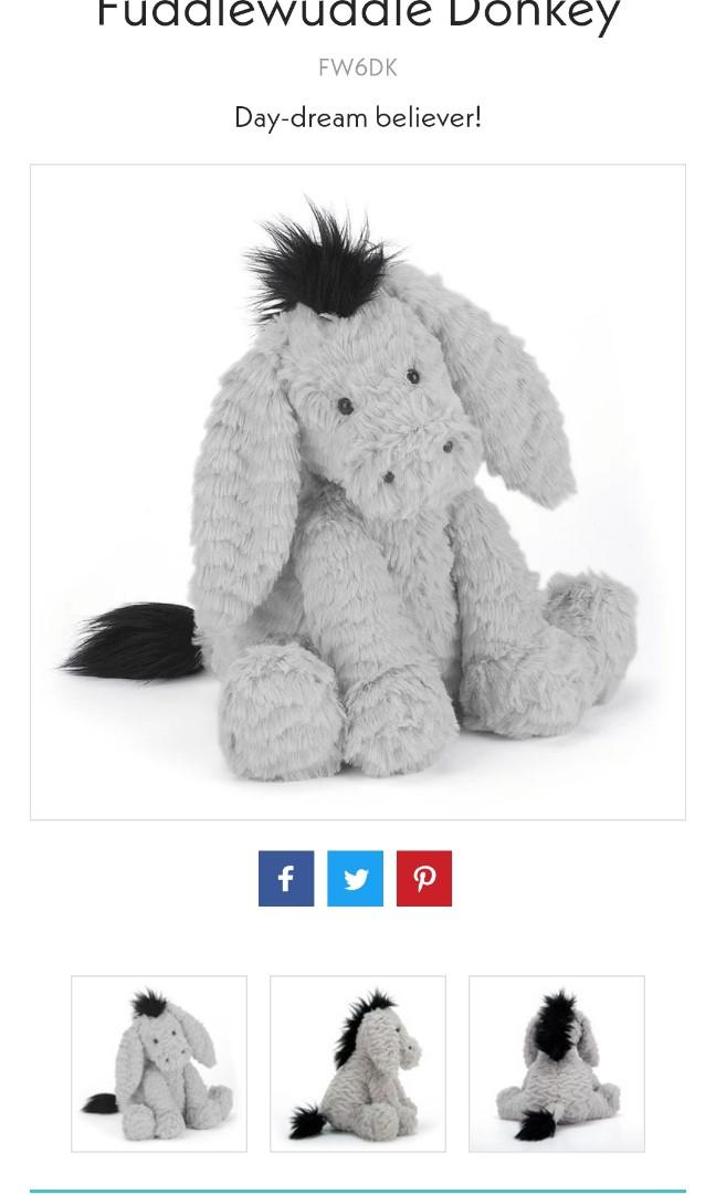 Jellycat Fuddlewuddle Donkey, Hobbies & Toys, Toys & Games on Carousell