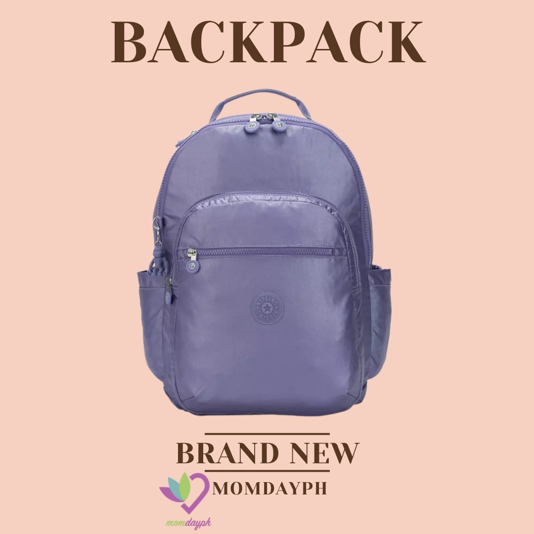 Kipling Seoul Large Metallic Purple 15" Laptop Backpack, Women's ...