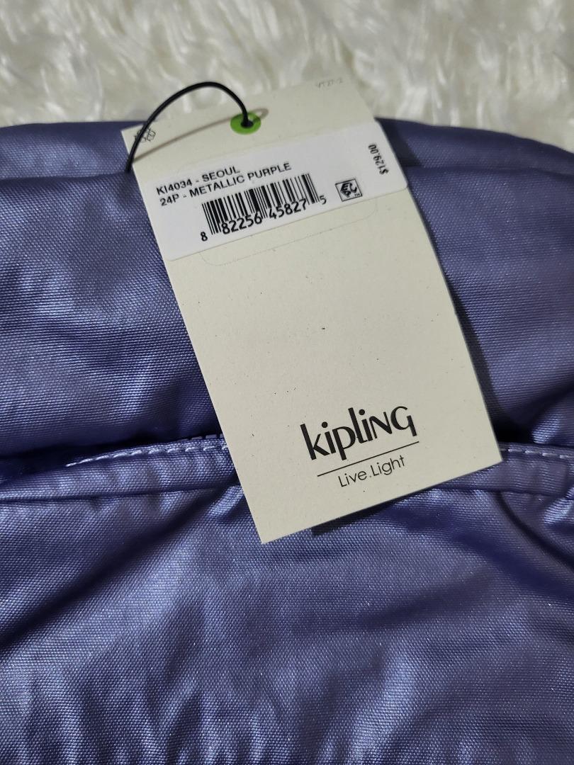 Kipling Seoul Large Metallic Purple 15" Laptop Backpack, Women's ...