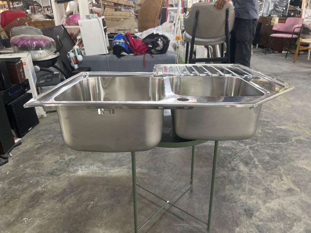 L Shape Glossy Surface Aluminium Sink / Sinki Aluminium Permukaan ...