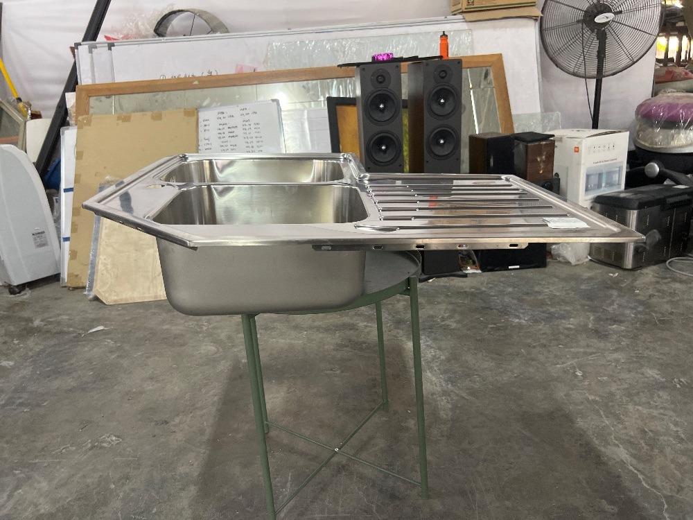 L Shape Glossy Surface Aluminium Sink / Sinki Aluminium Permukaan ...