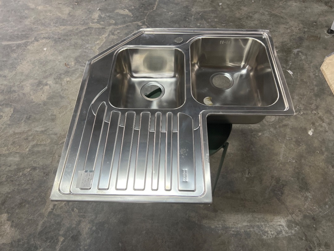 L Shape Glossy Surface Aluminium Sink / Sinki Aluminium Permukaan ...