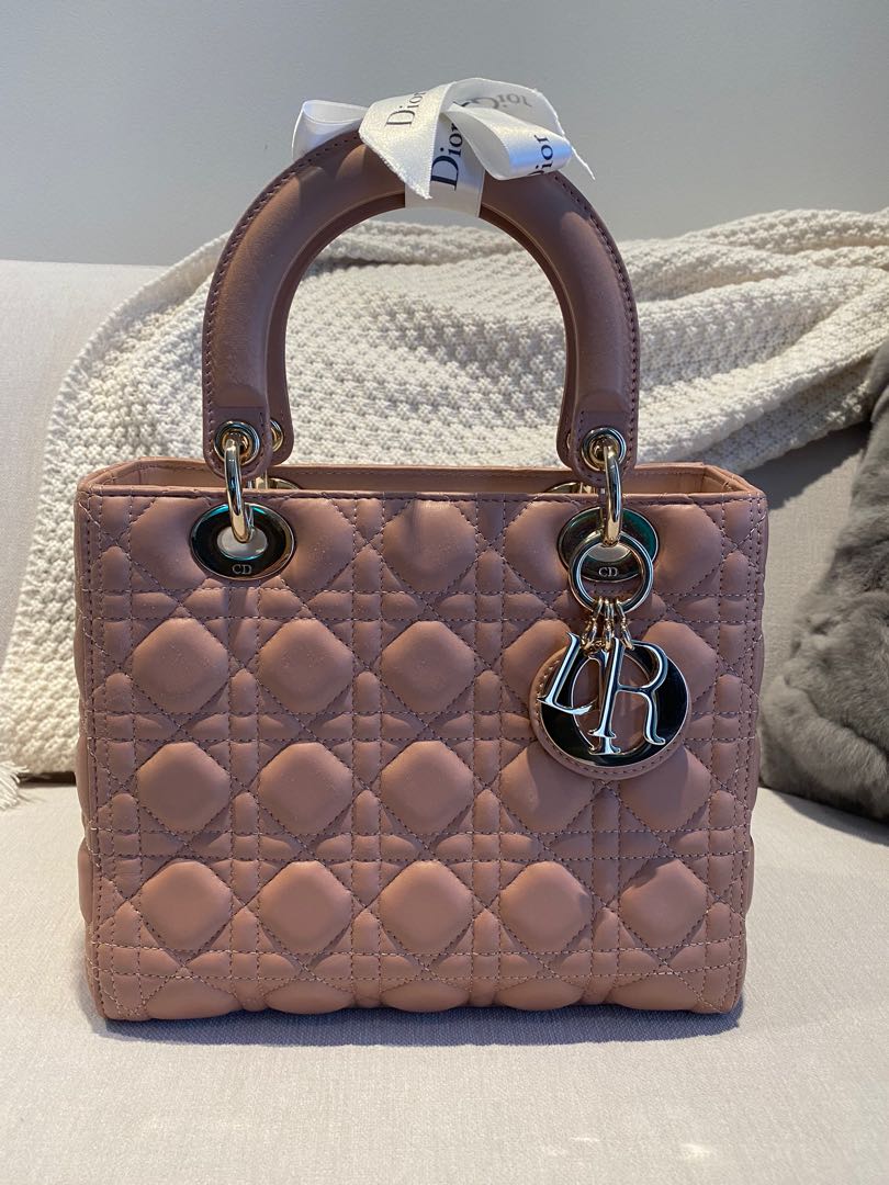 Lady Dior Medium Blush/Fard/Rose with LGHW, Luxury, Bags & Wallets on ...