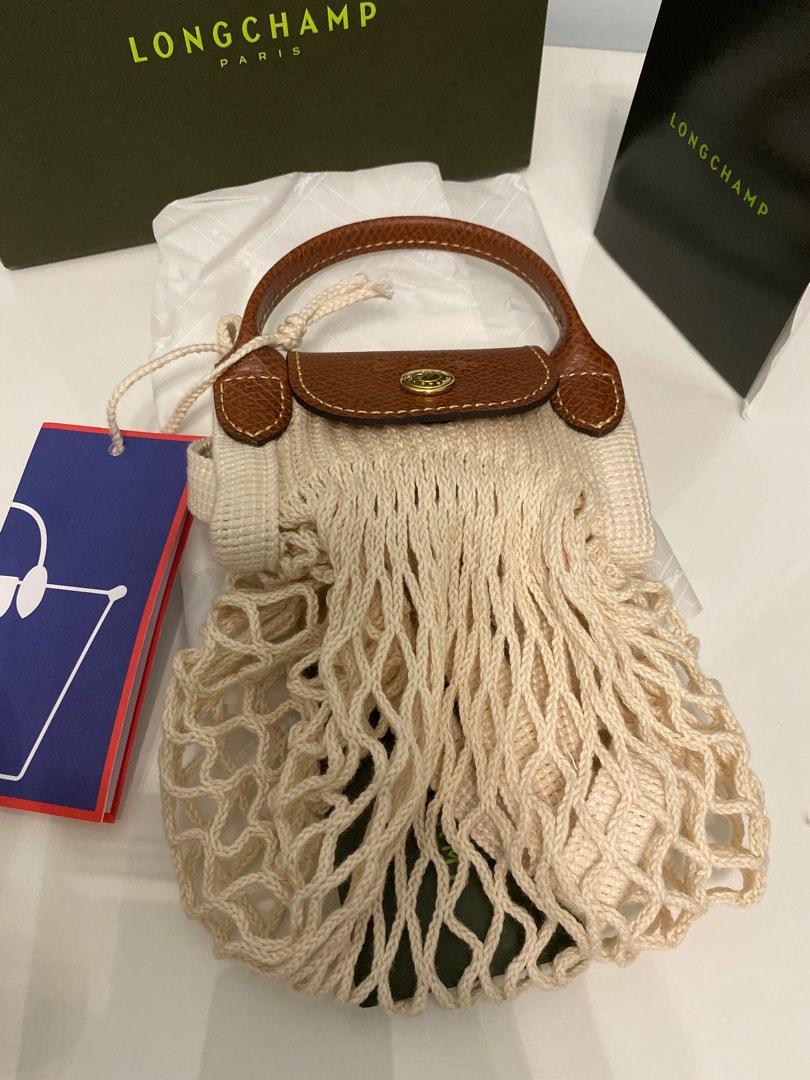 LONGCHAMP LE PLIAGE FILET Crossbody bag XS - Beige, 名牌, 手袋及銀包 - Carousell