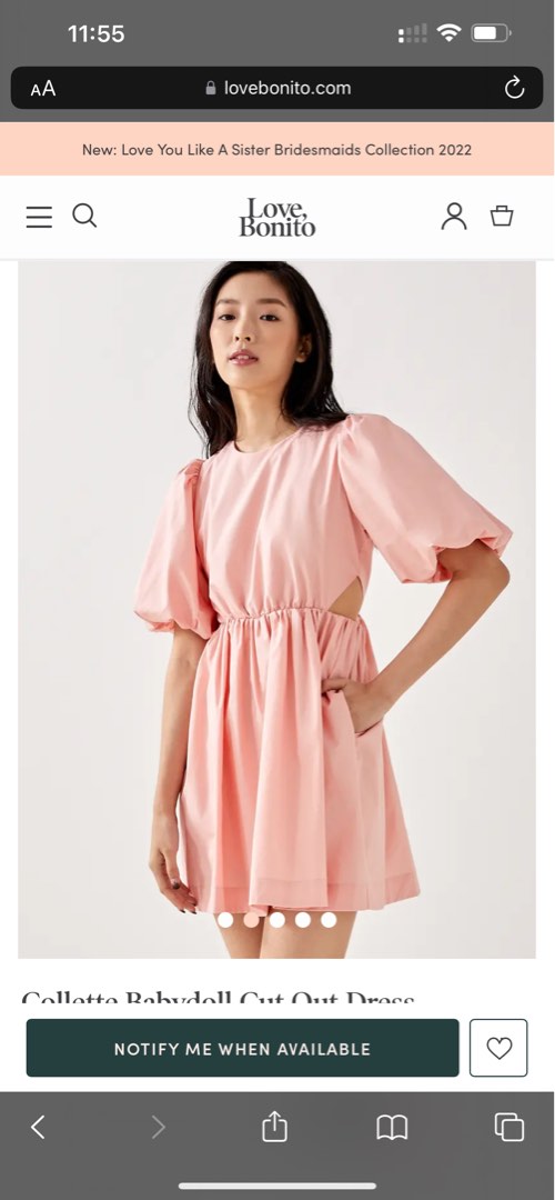 Love, Bonito - Collette Babydoll Cut Out Dress in Baby Pink, Women's ...