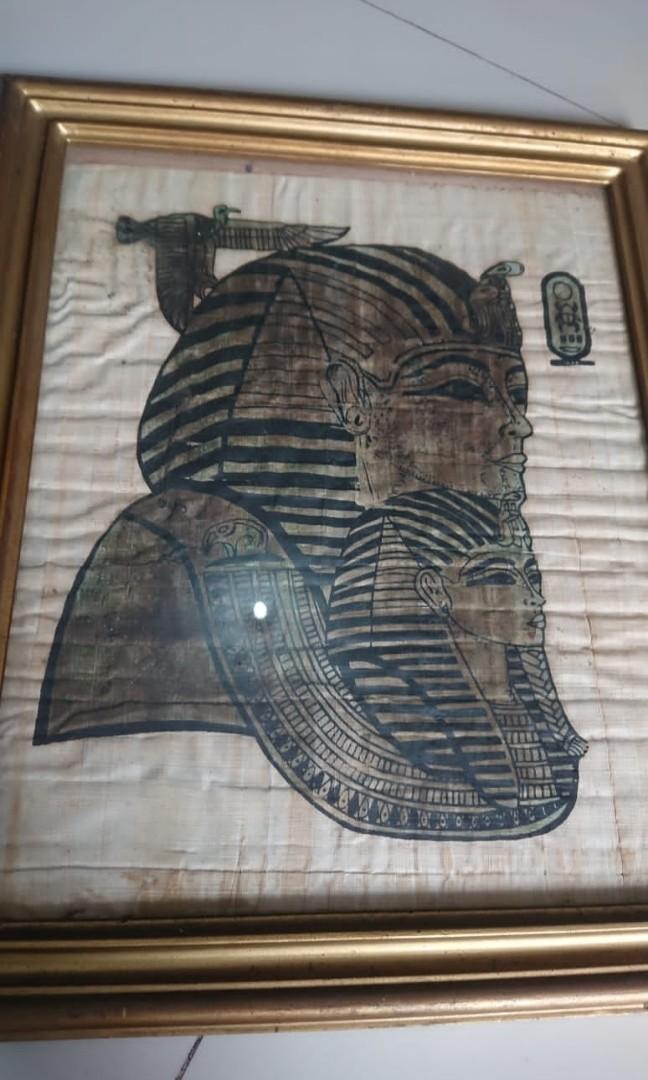 Lukisan papyrus egypt kuno pohon lontar, Antik, Furnitur di Carousell