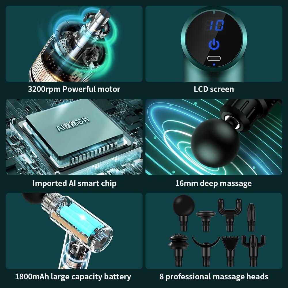 Massage Gun High Power Muscle Therapy Pain Relax Body After Fitness ...