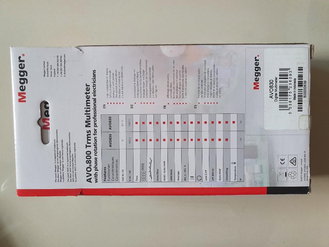 Megger Digital Multimeter AVO830, TV & Home Appliances, Electrical ...