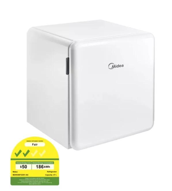Midea 47L Mini Bar Fridge MDRD86FGD01-SG Retro Series *Brand New in Box ...