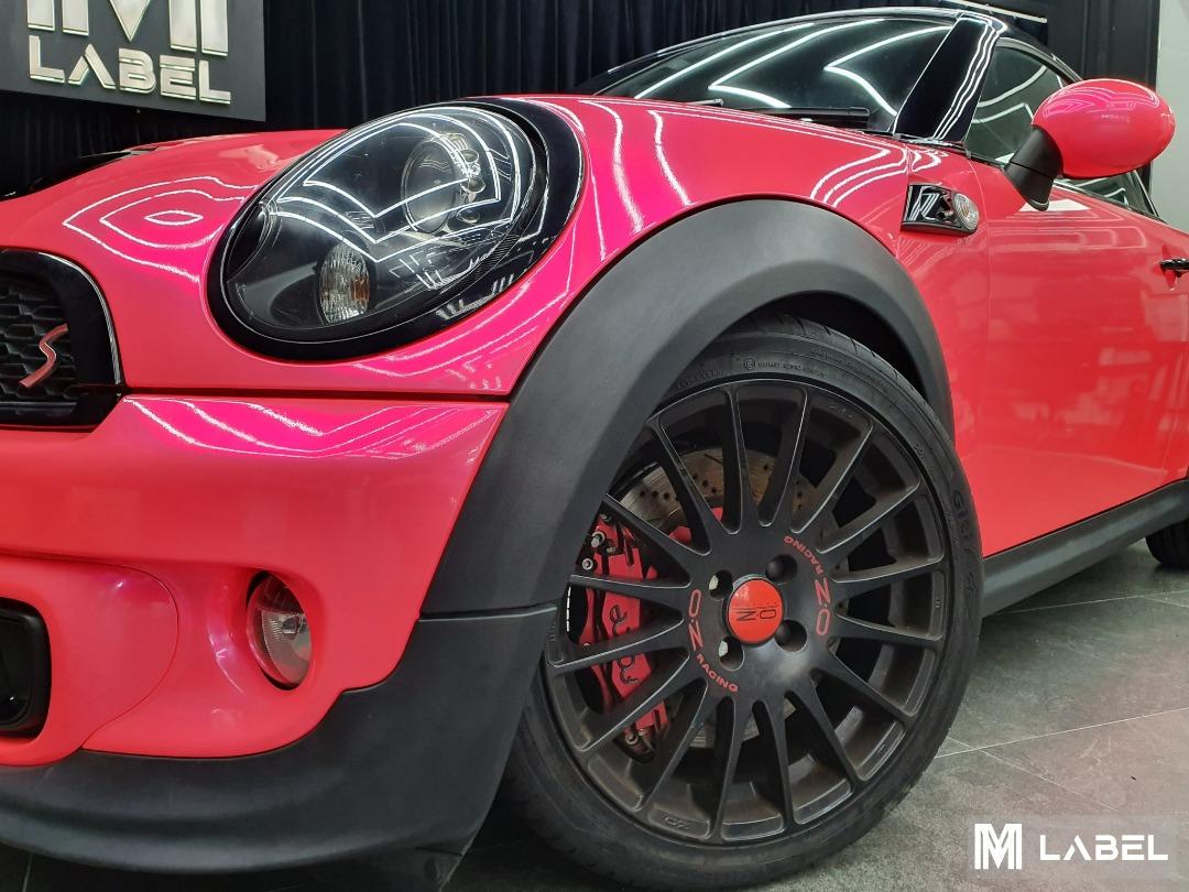 Mini Cooper S Full Vinyl Wrap - Satin Metallic Gloss Rose Pink, Car ...