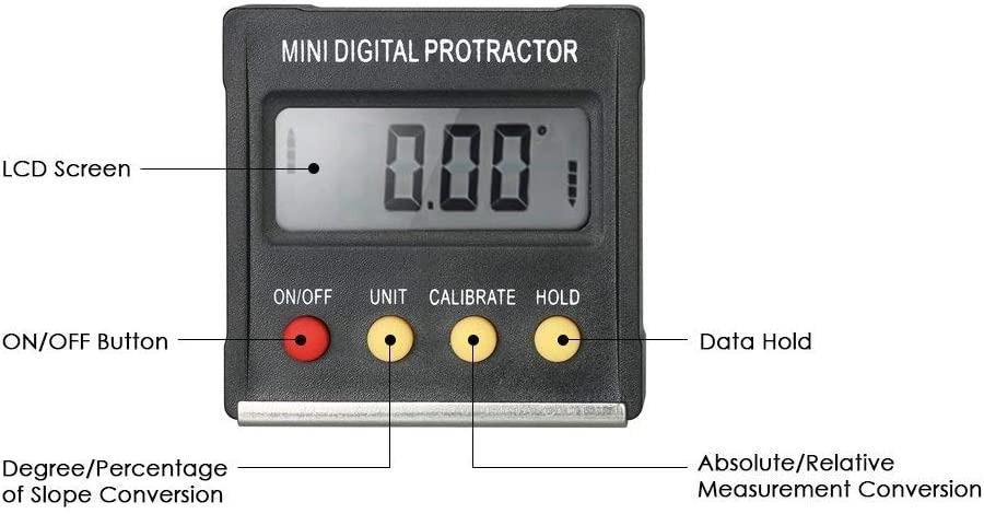 Mini Digital Protractor Inclinometer Angle Finder Level Box Meter 0.01 ...
