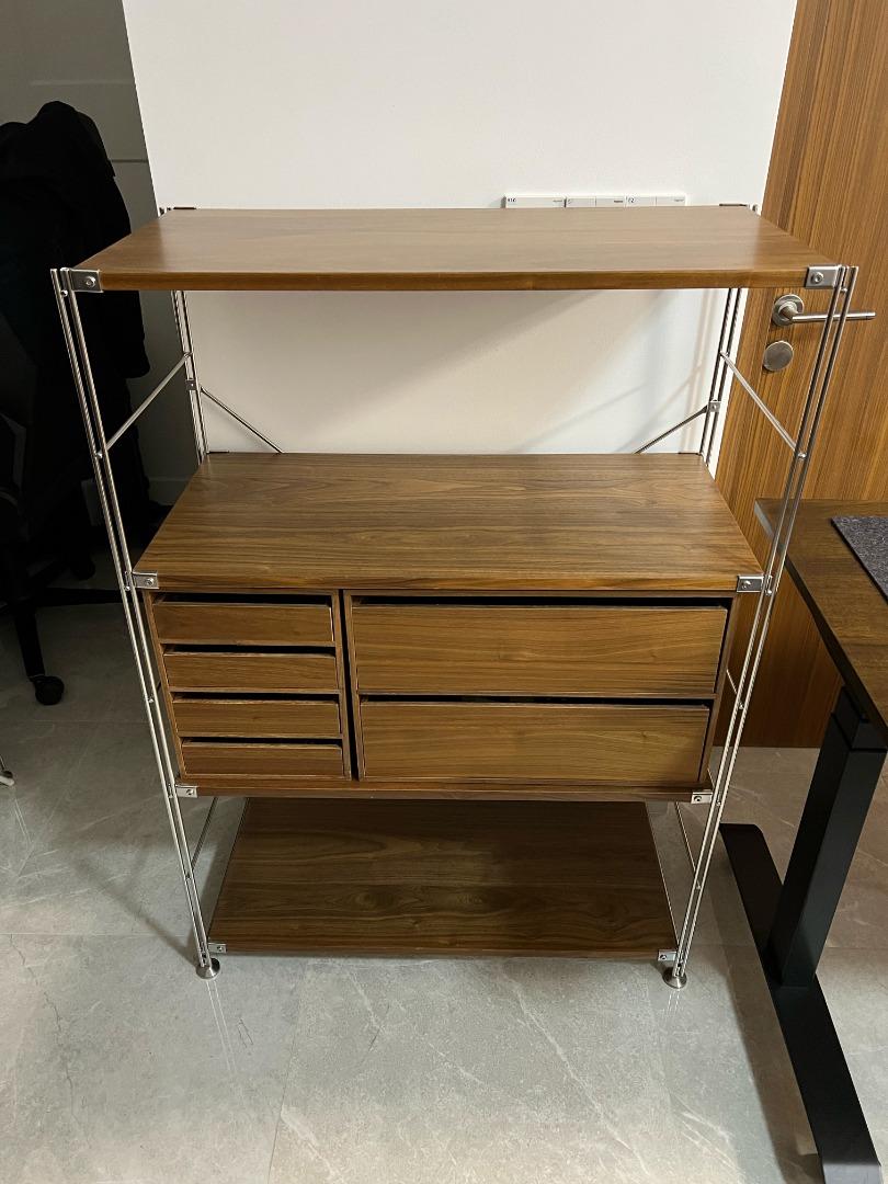 MUJI Stainless Unit Shelf Set Wide W86XD41cm with drawers, Furniture ...