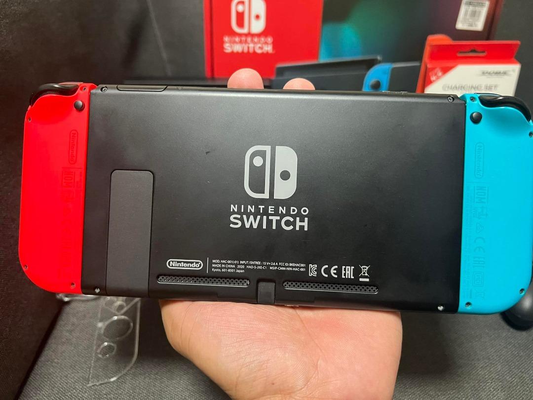 Nintendo Switch V2 Neon Blue and Red Joycon with 128GB SD Card, Video ...
