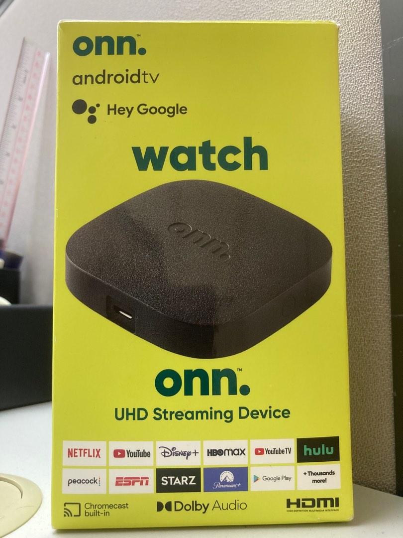 onn. 4K UHD Streaming Device (androidtv/chromecast), 家庭電器, 電視 & 其他娛樂 ...