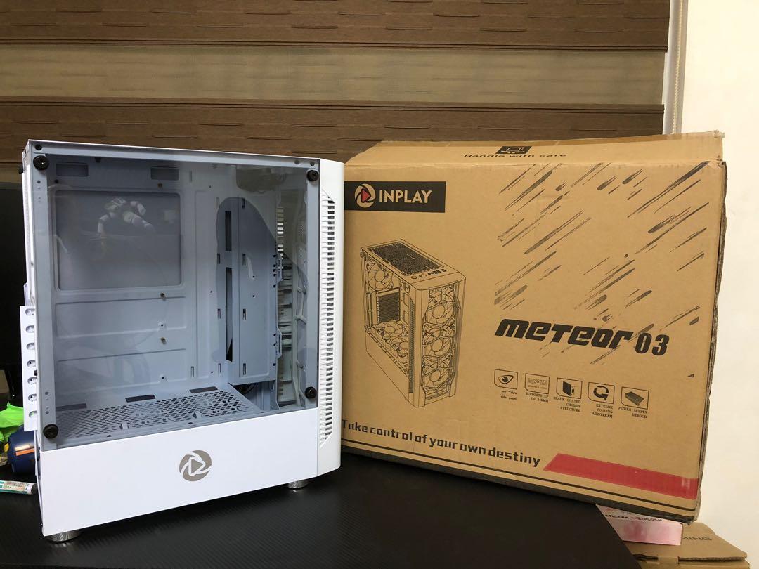 PC Case Inplay Meteor 03 White tempered glass, Computers & Tech, Parts ...