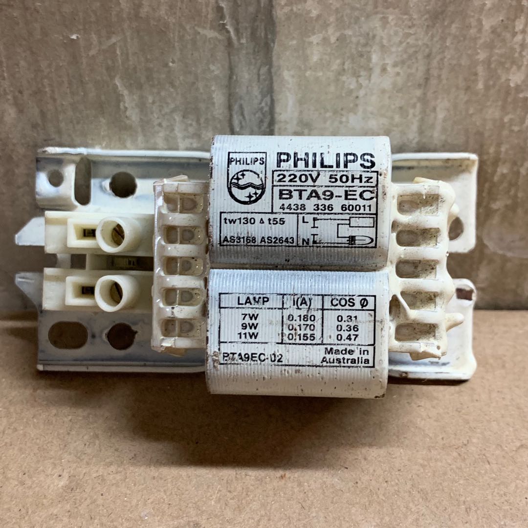 Philips 飛利浦 BTA9-EC 220v 50Hz 7w 9w 11w G23 PLC Dulux S 慳電管 筷子管 火牛 鎮流器 ...