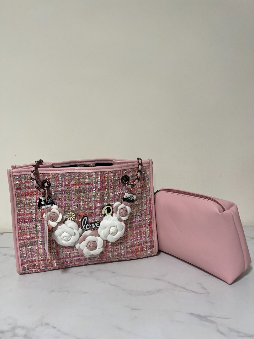 Pink Beach Bag, Women's Fashion, Bags & Wallets, Beach Bags on Carousell