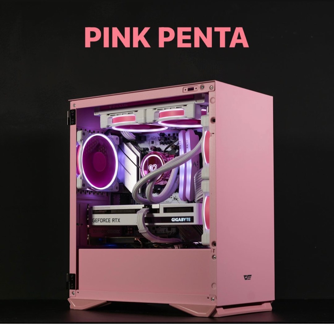 PINK CRAZE 3060 + Ryzen 5 5500 custom pc custom gaming desktop computer ...