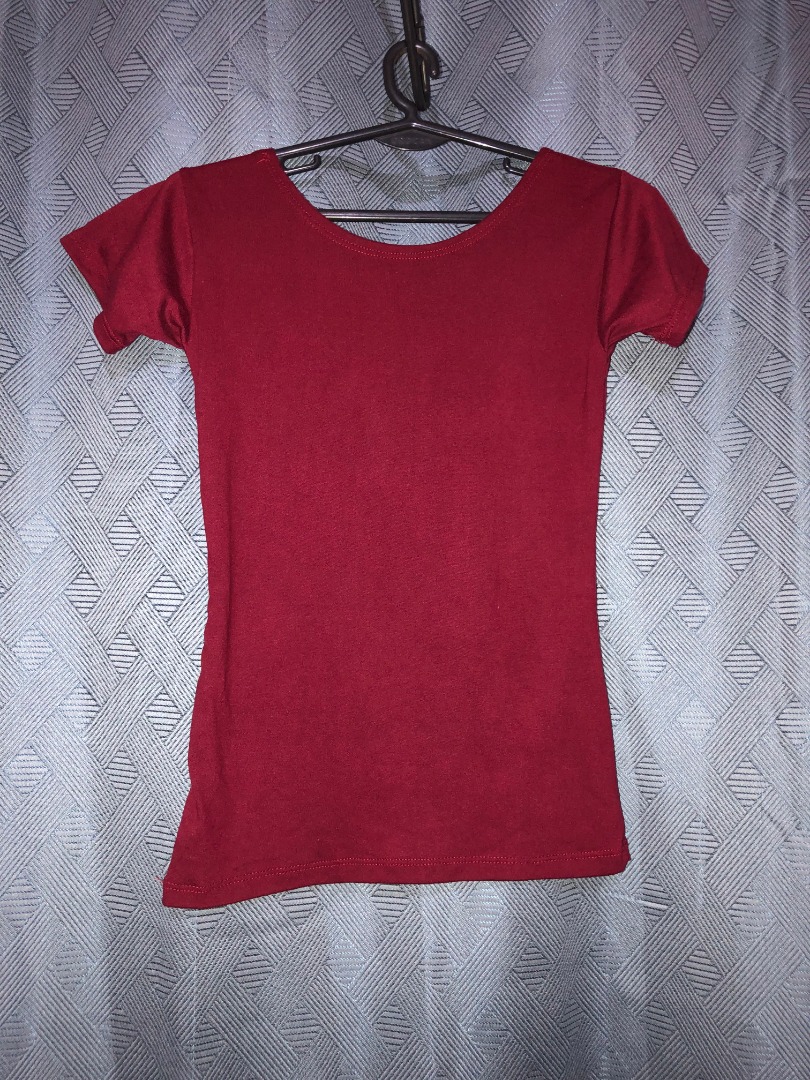 Plain Red Low-back Top, Women's Fashion, Tops, Blouses on Carousell