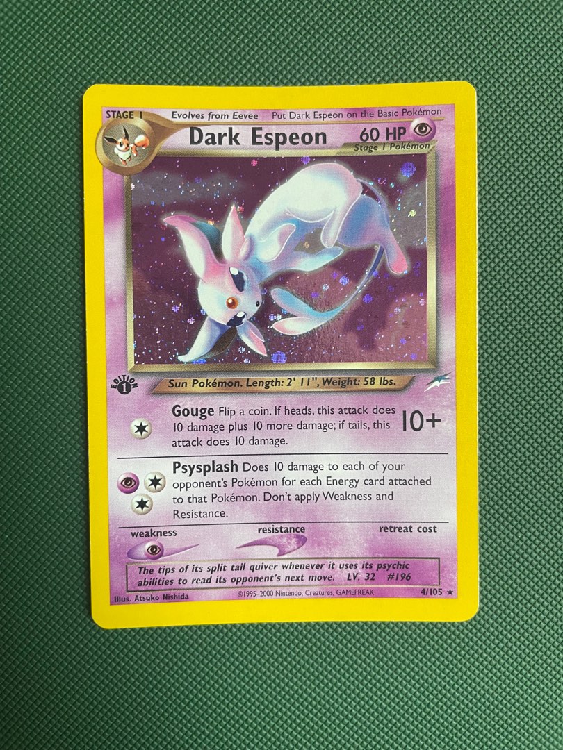 Pokemon 1st ed Neo Destiny Dark Espeon, Hobbies & Toys, Memorabilia ...