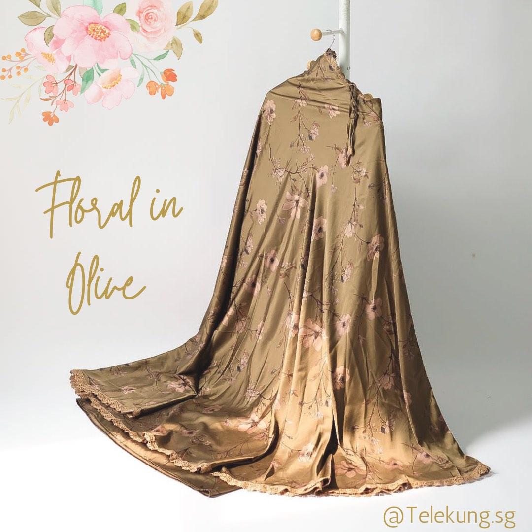 Premium Silk Telekung, Women's Fashion, Muslimah Fashion, Prayer Sets ...