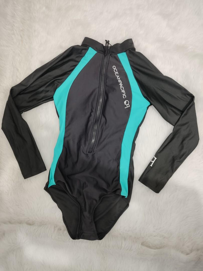 Rash guard one piece, Women's Fashion, Swimwear, Rash guard on Carousell