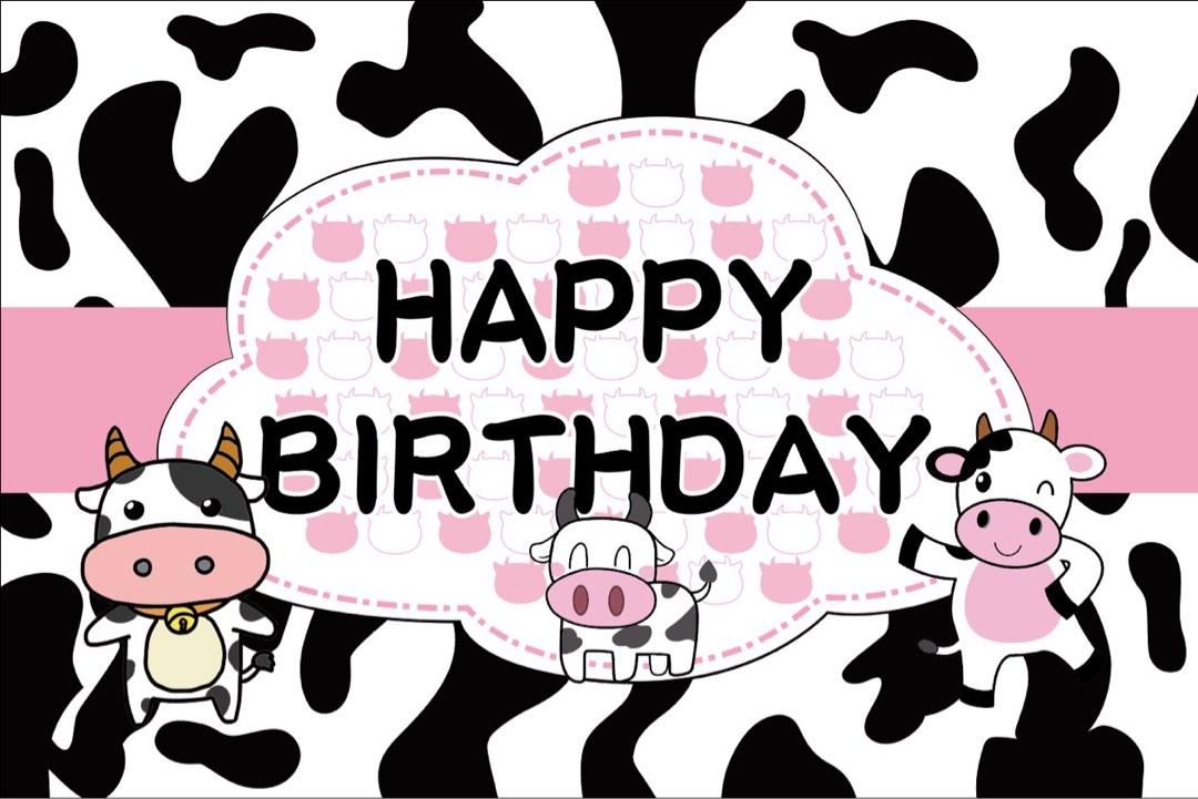[Ready Stock] New Arrival ~ Cute Cow themed Happy Birthday banner ...