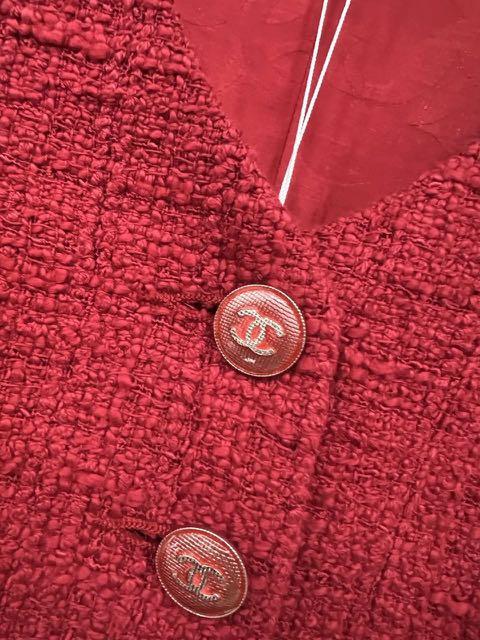 Red Chanel SS21 Knit Set Jennie, Women's Fashion, Dresses & Sets, Sets ...